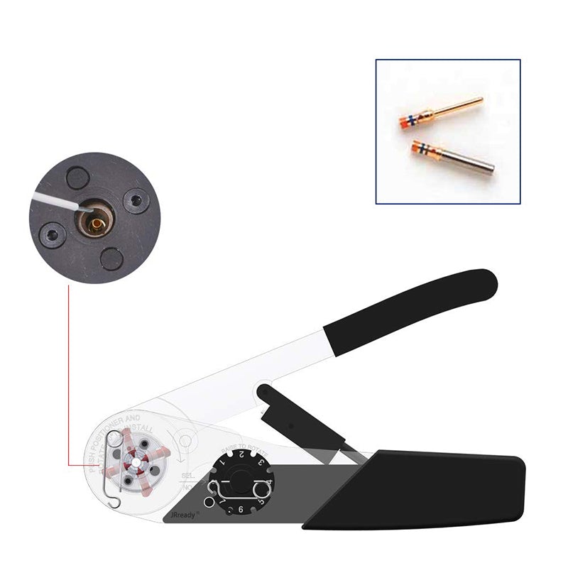 JRready ST1049: YJQ-W7A(M22520/7-01) Crimper+13 86 Series Positioners+ – JRDTOOLS